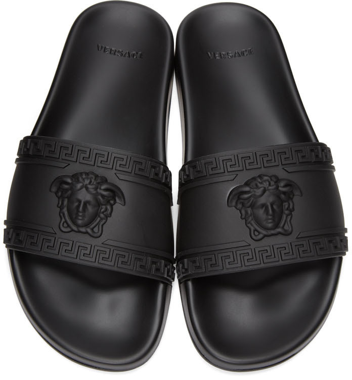 Versace Black Medusa Pool Slides Versace