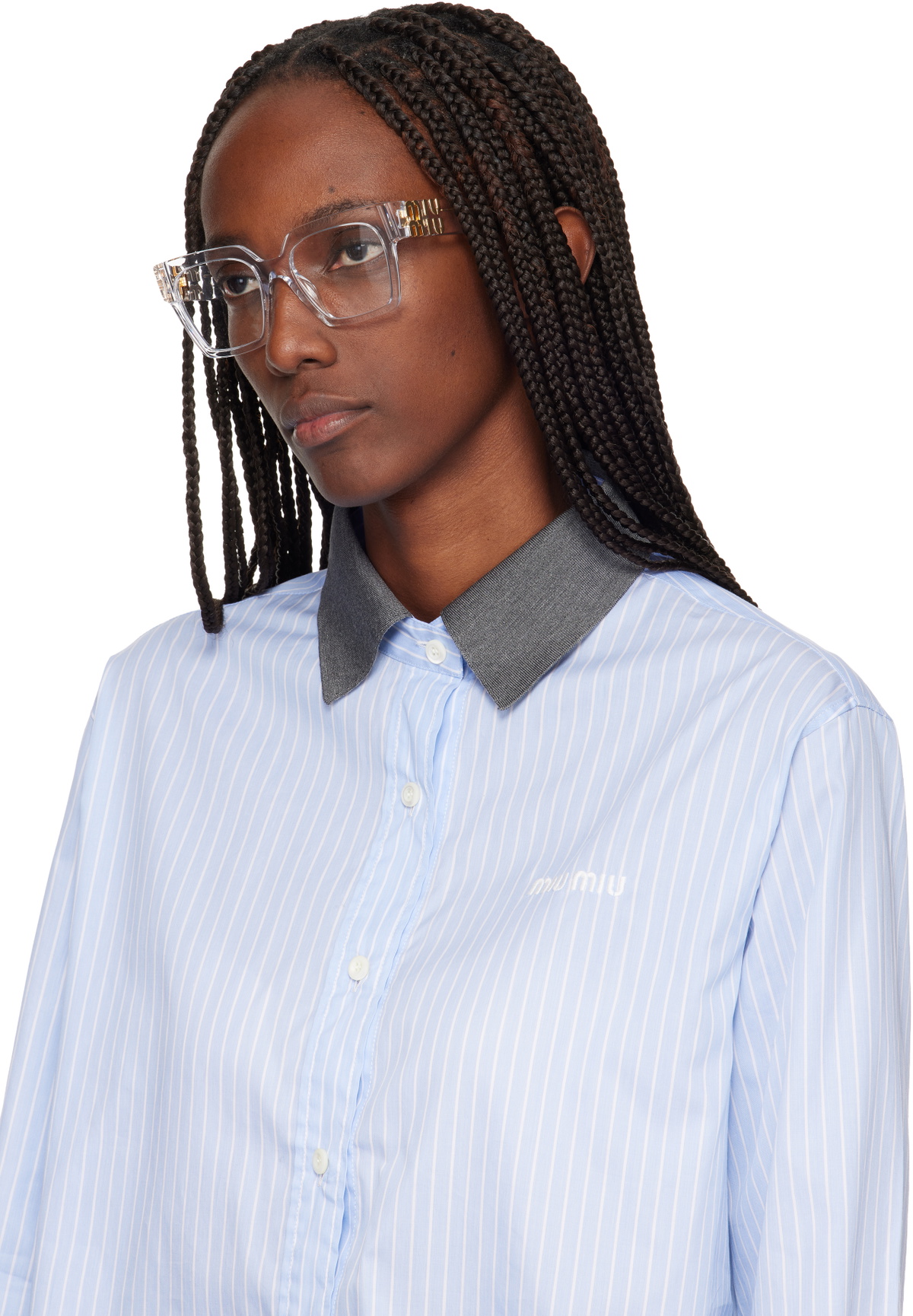 Miu Miu Eyewear Transparent Miu Glimpse Glasses Miu Miu