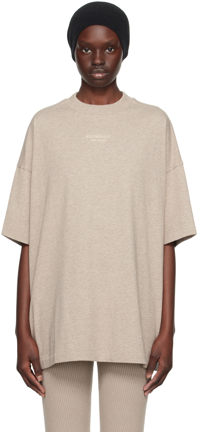 Fear of God ESSENTIALS Beige Crewneck T-Shirt Fear Of God Essentials
