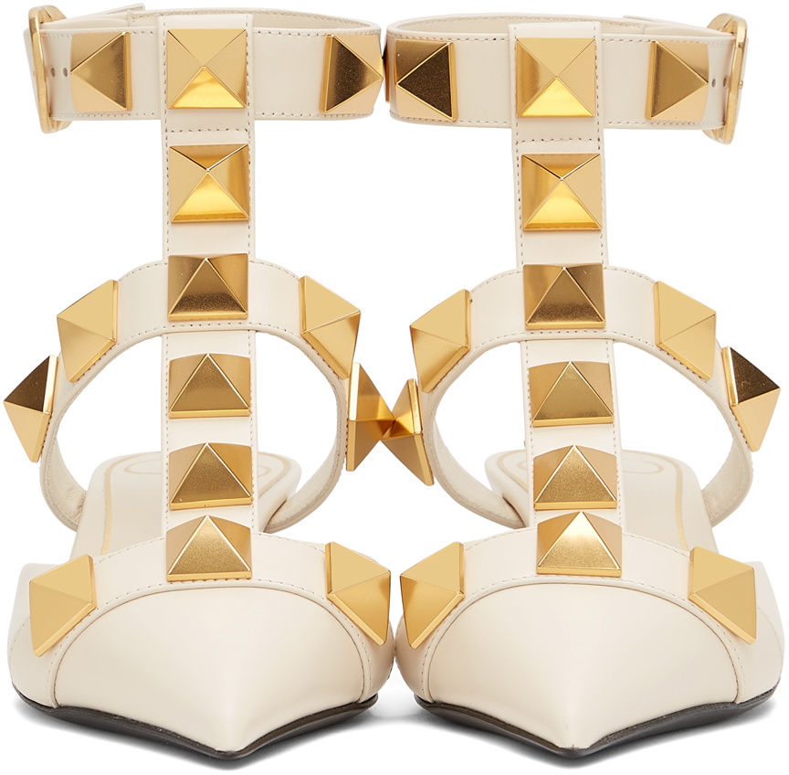 Valentino Garavani White Medium Roman Stud Heels Valentino Garavani