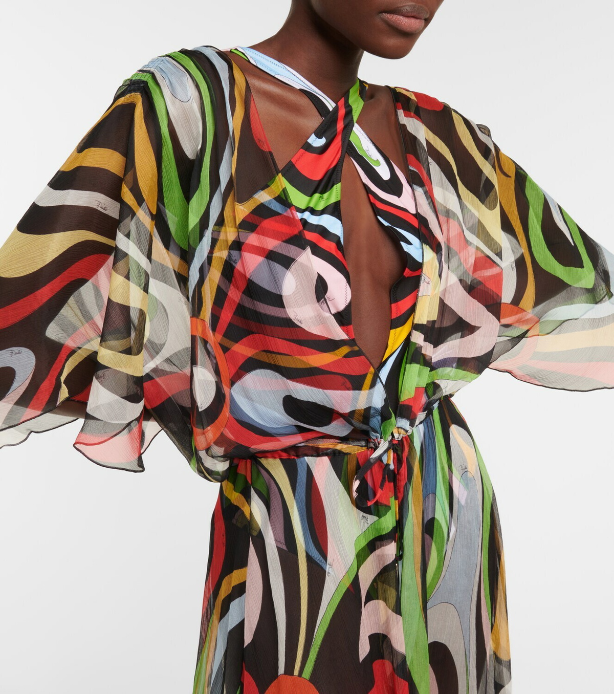 Pucci - Printed silk beach cover-up Emilio Pucci