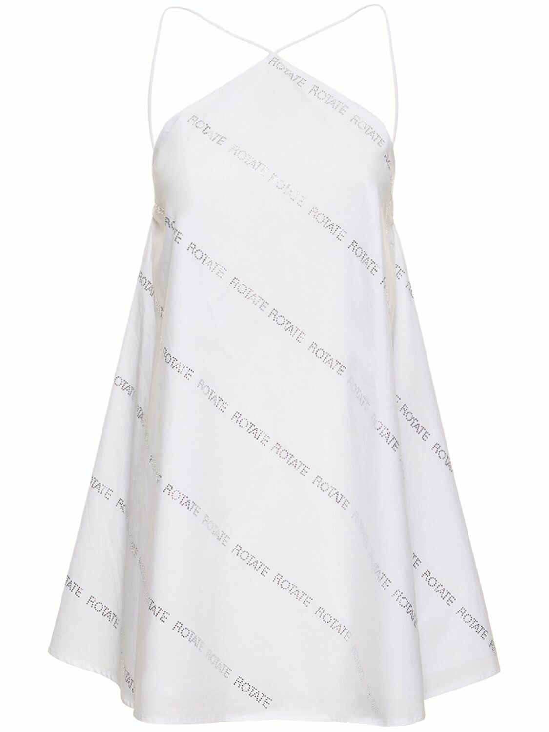 ROTATE - Lova Crystal Logo Cotton Mini Dress ROTATE Birger Christensen