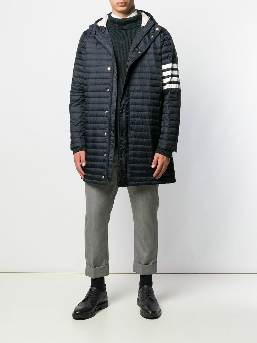THOM BROWNE - Coat With Logo Thom Browne