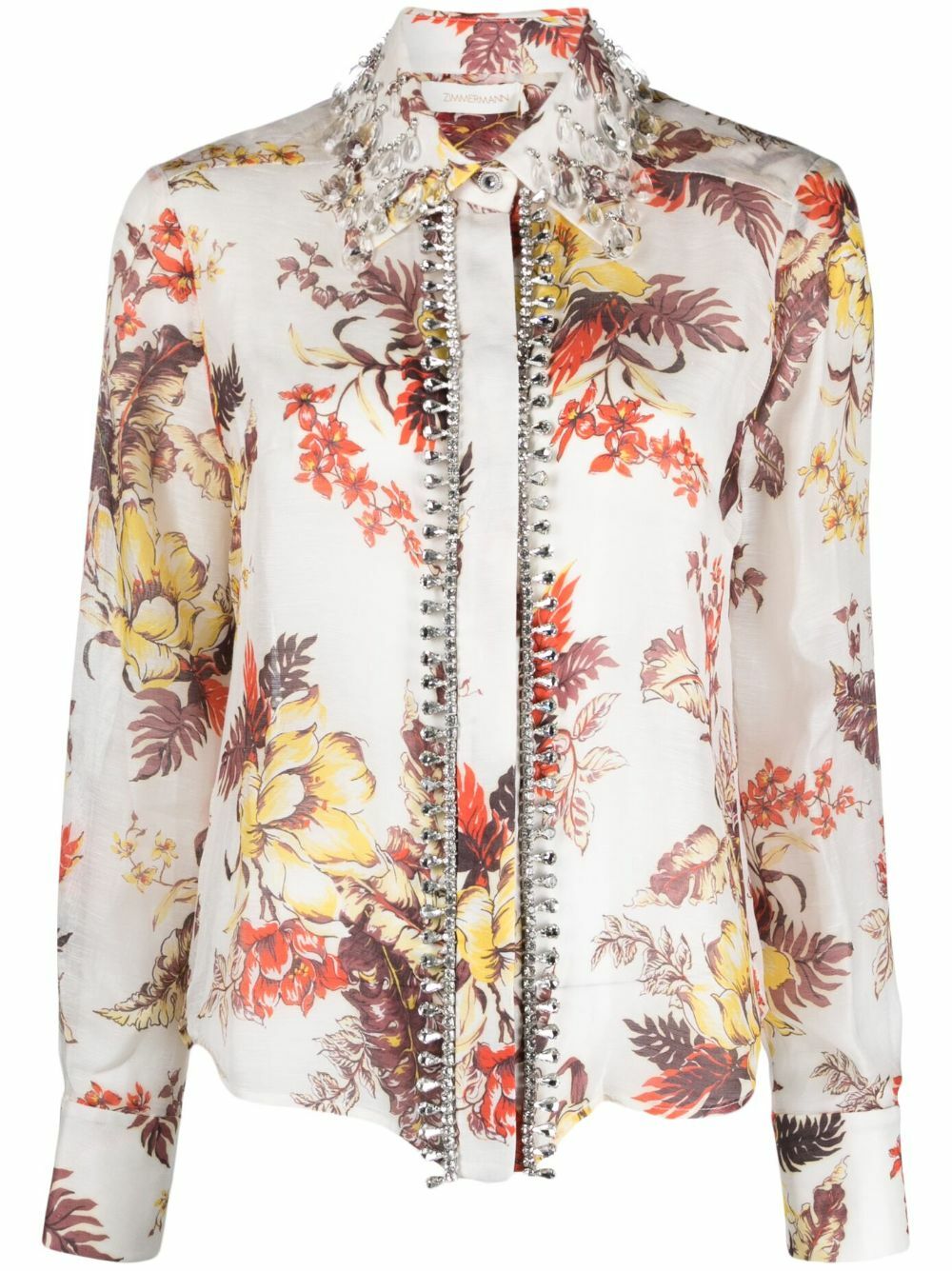 ZIMMERMANN White Matchmaker Tropical Shirt Zimmermann