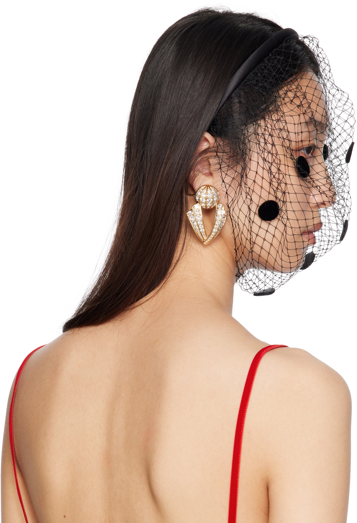 Valentino Garavani Black Fishnet Headband Valentino Garavani