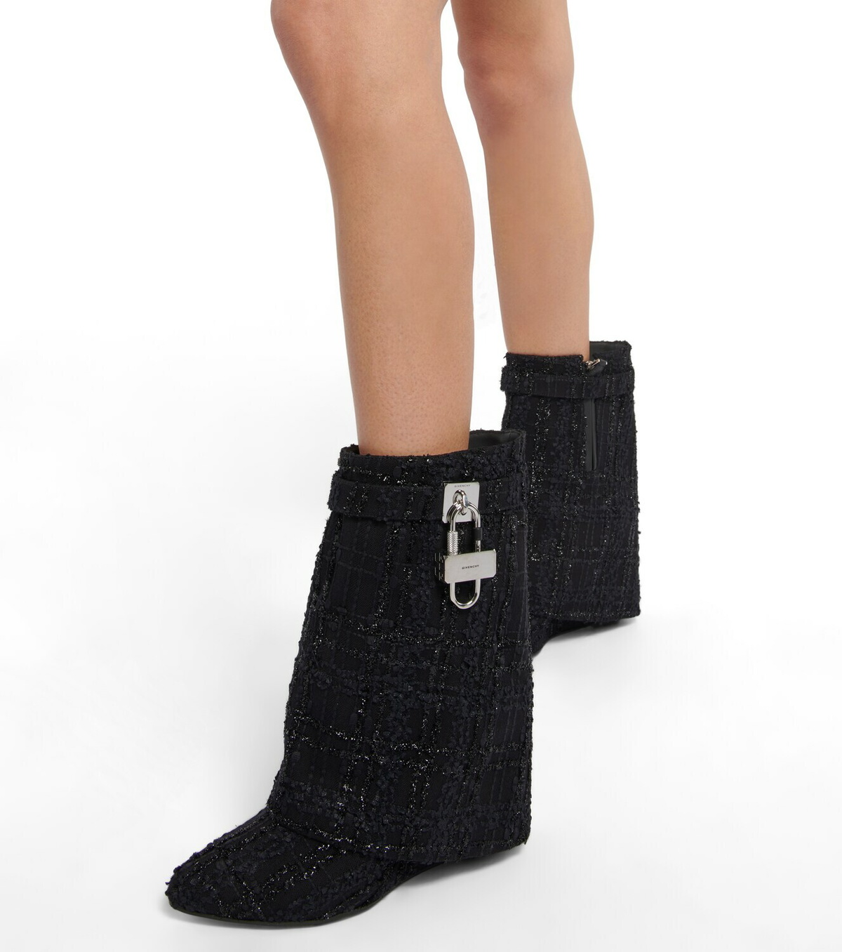 Givenchy - Shark Lock tweed ankle boots Givenchy