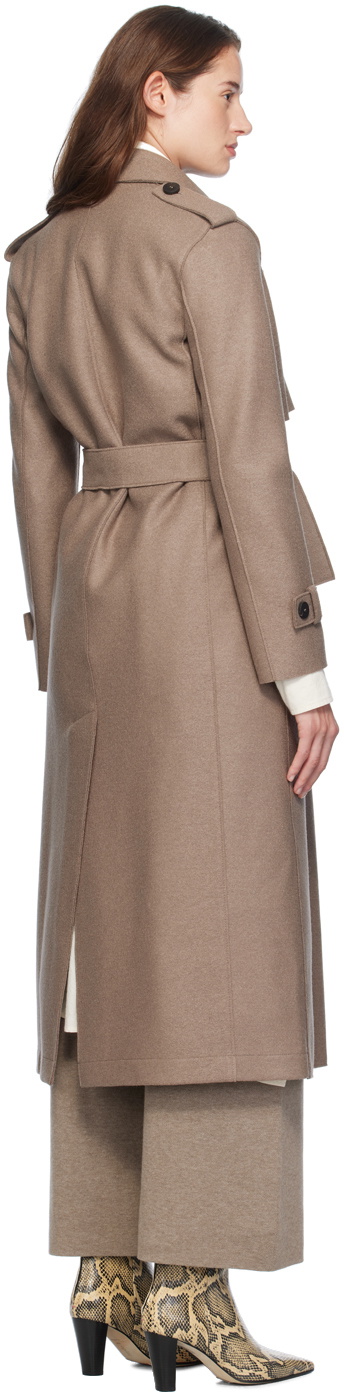 Harris Wharf London Beige Pressed Wool Trench Coat Harris Wharf London