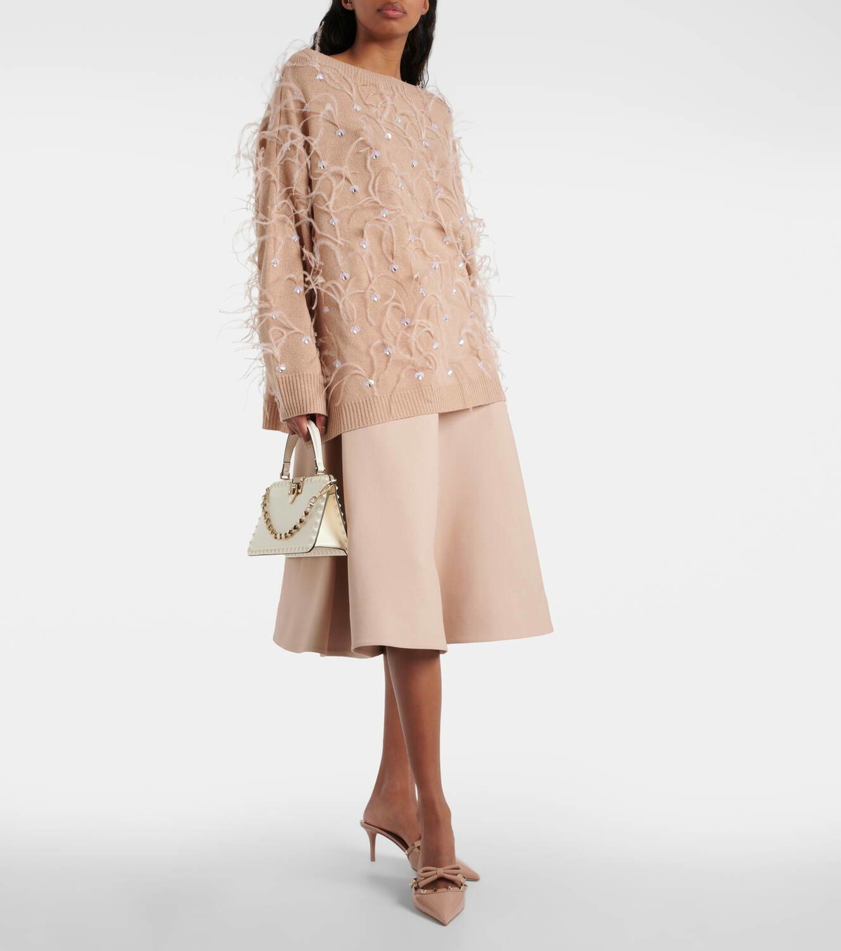 Valentino Embellished virgin wool sweater Valentino