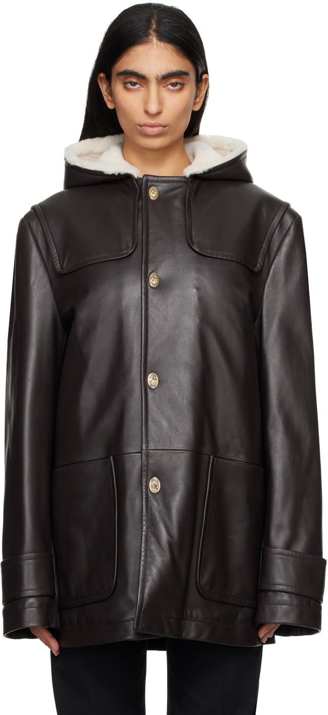 Wales Bonner Brown Thought Leather Jacket Wales Bonner