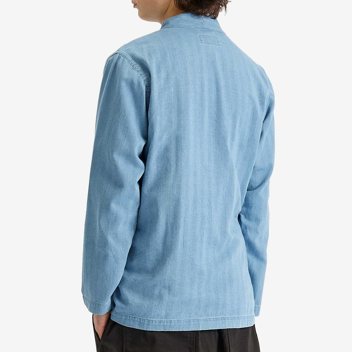 Universal Works Men's Herringbone Kyoto Work Jacket in Washed Indigo ...