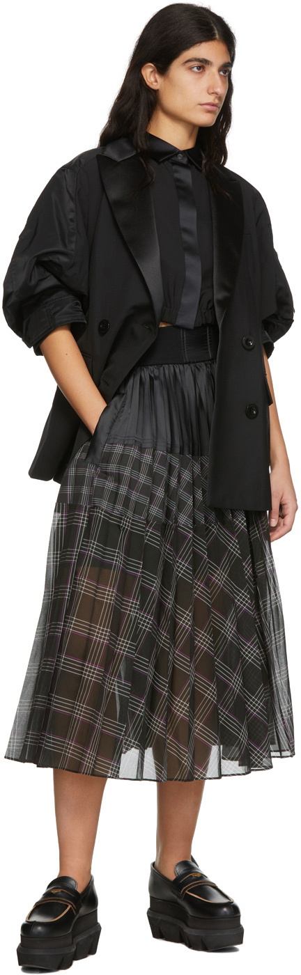 Sacai Black Wool Paneled Blazer Sacai