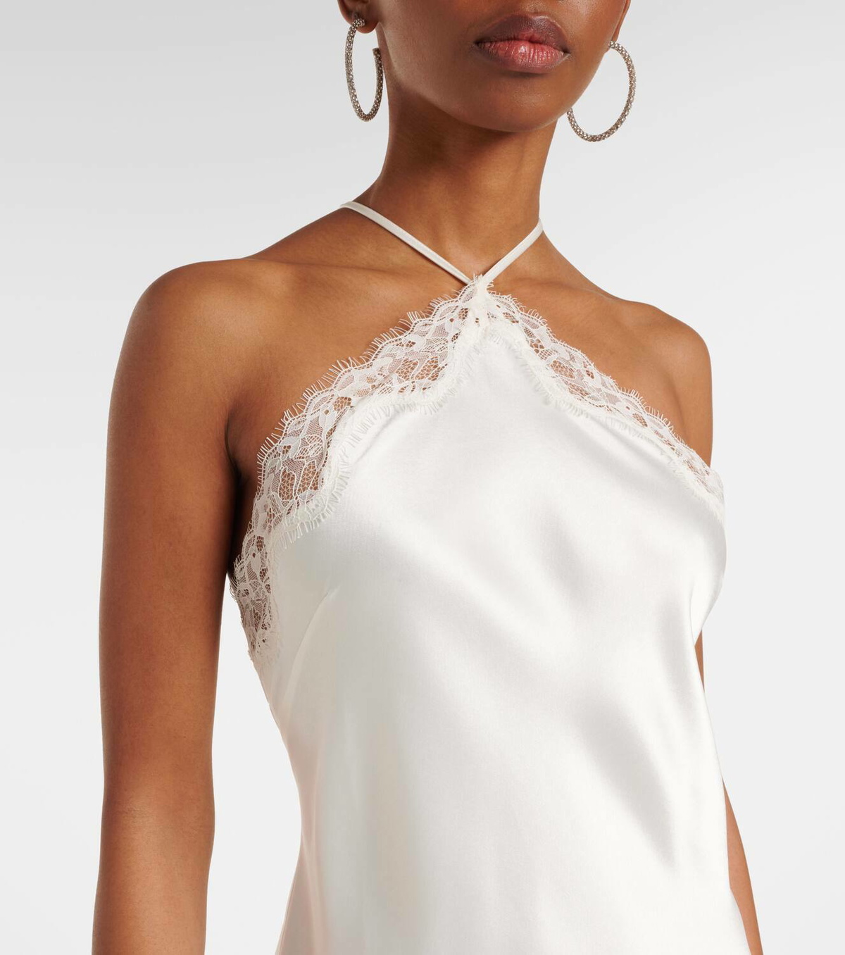 Rixo Bridal Harlan lace-trimmed satin slip dress Rixo
