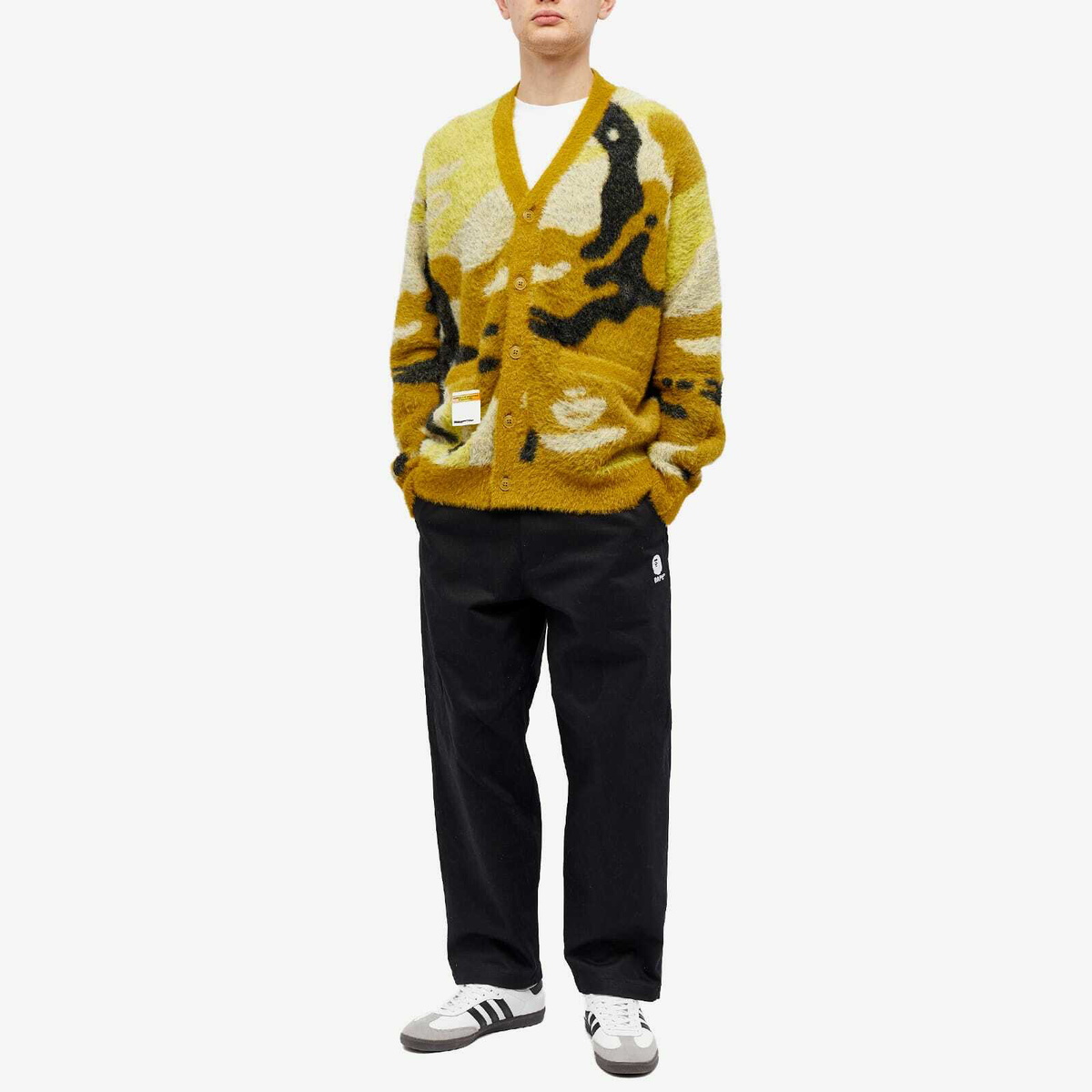 Men's AAPE Camo Cardigan in Yellow (Beige) AAPE by A Bathing Ape