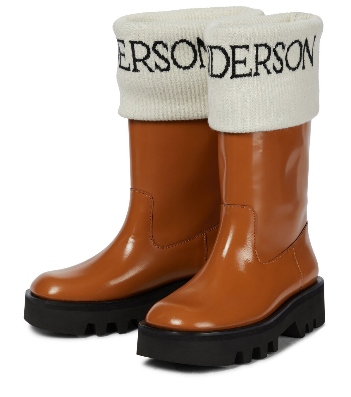 JW Anderson - Logo-intarsia leather boots JW Anderson