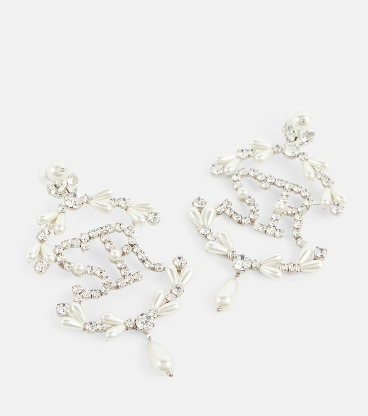 Simone Rocha Crystal-embellished pearl earrings Simone Rocha