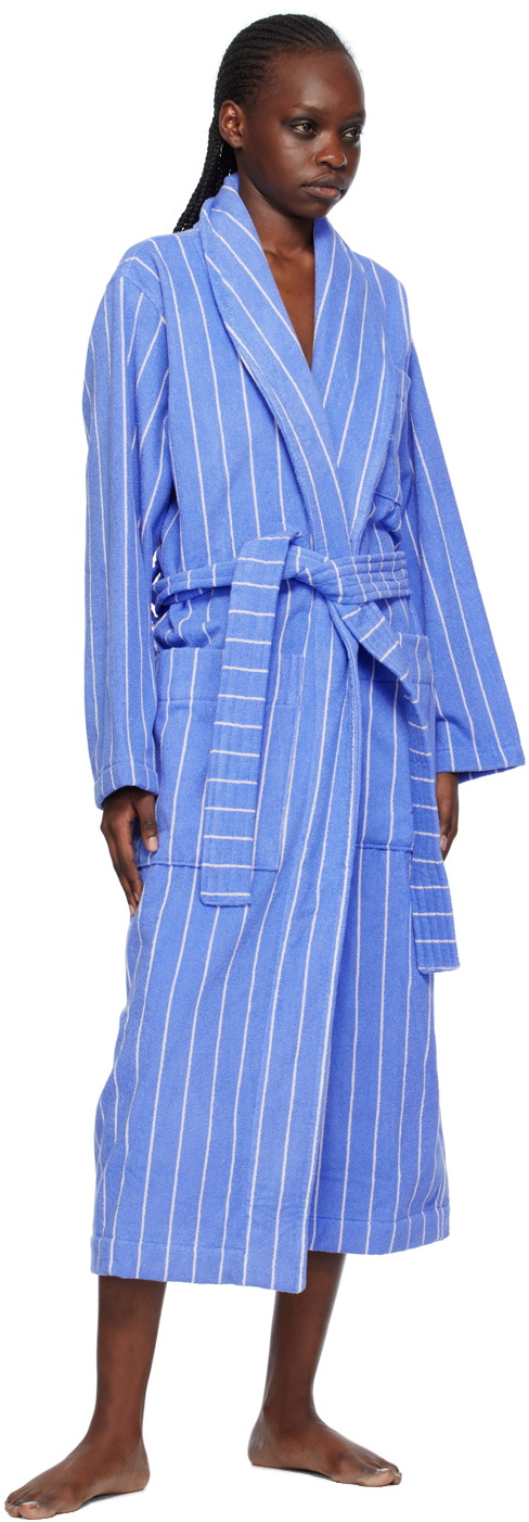 Tekla Blue & White Classic Bathrobe Tekla Fabrics