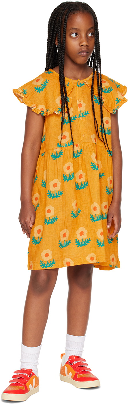 TINYCOTTONS Kids Orange Violet Dress TINYCOTTONS