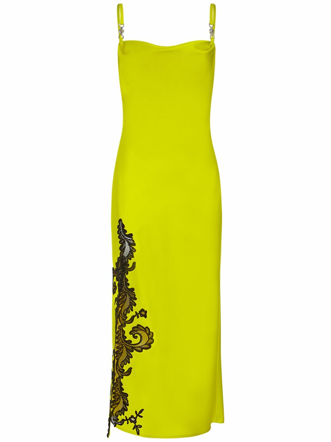 VERSACE - Satin & Lace Midi Dress Versace