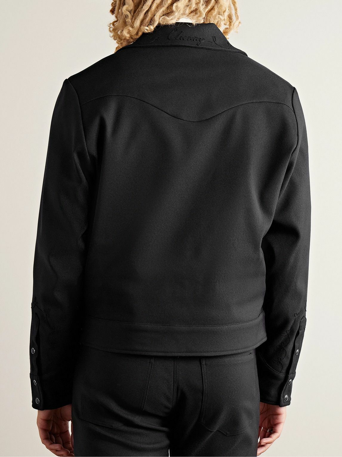 CHERRY LA - Mexicali Cowboy Embroidered Canvas Jacket - Black CHERRY LA