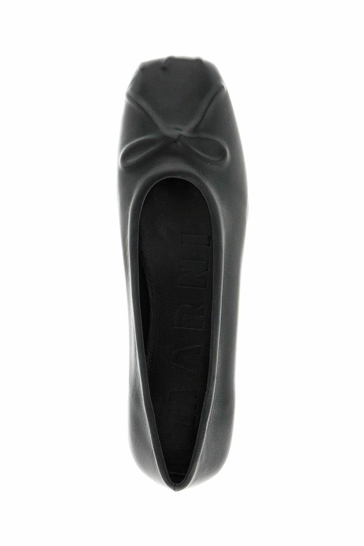 MARNI leather little bow ballerina Metallic Marni