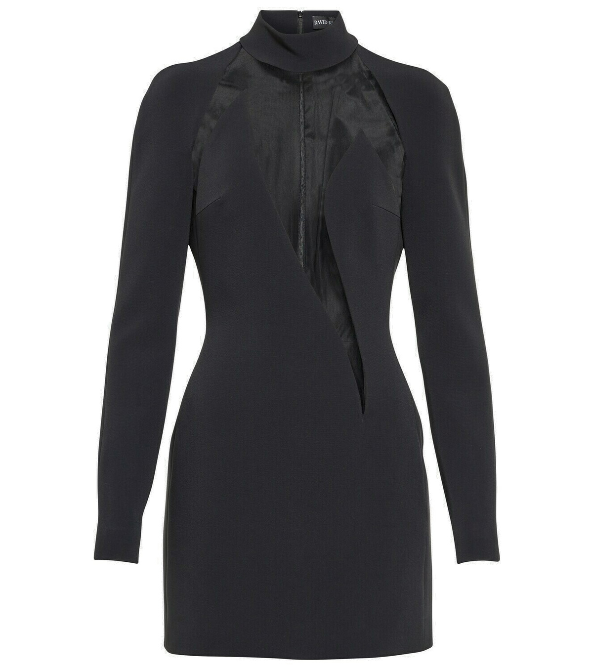 David Koma Mesh-panel mockneck minidress David Koma