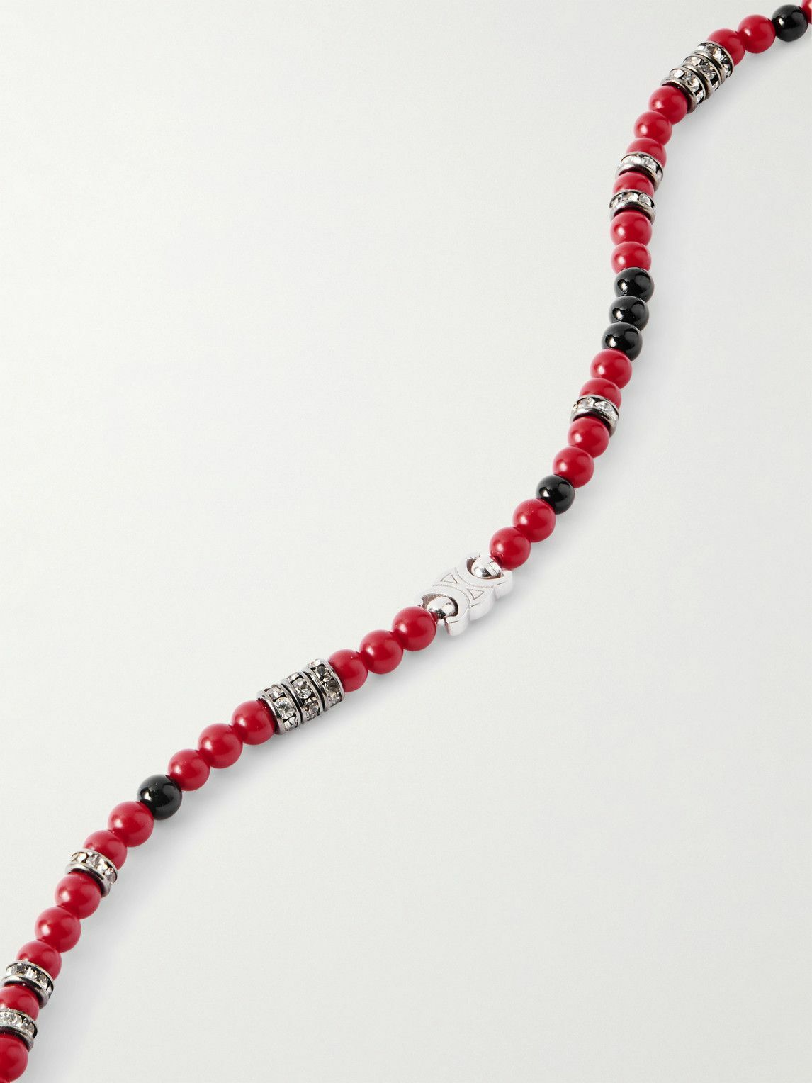 CELINE - Triomphe Silver-Tone Multi-Stone Necklace Celine