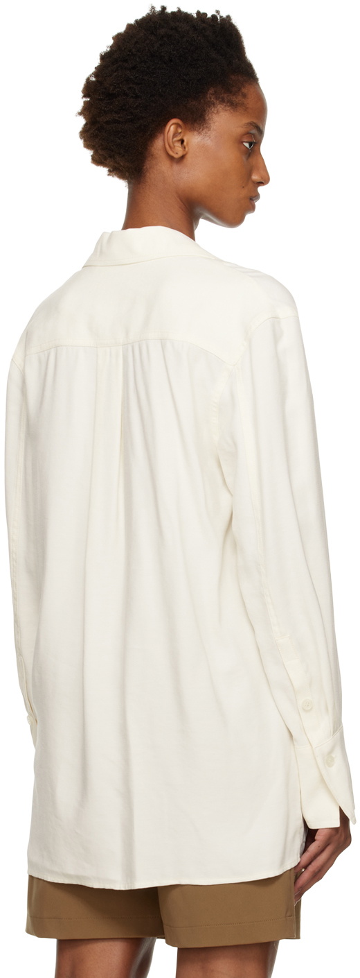 LOW CLASSIC White Open Collar Shirt Low Classic