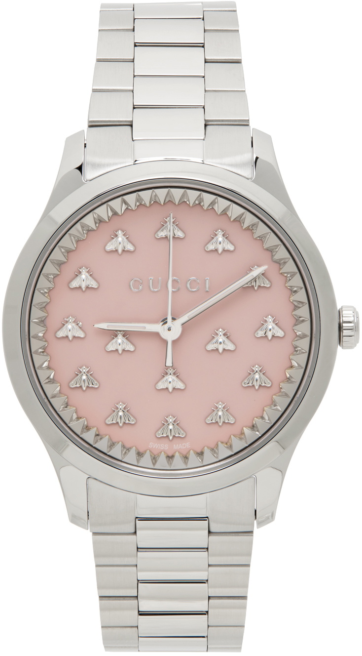 Gucci Silver & Pink G-Timeless Multibee Watch Gucci