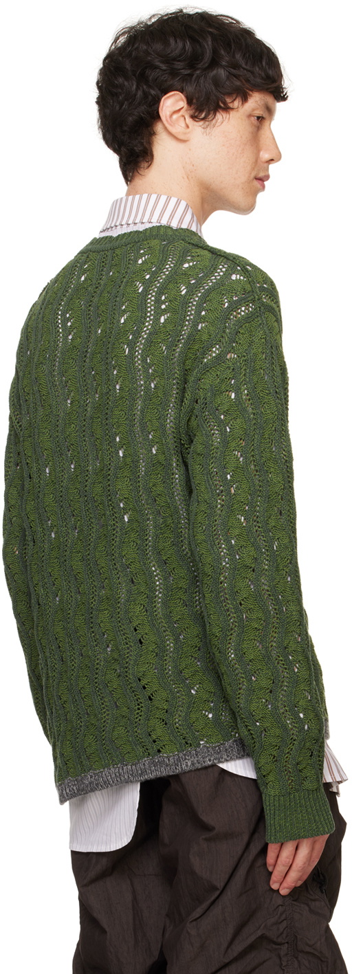 Andersson Bell Green Two-Tone Wave Sweater Andersson Bell