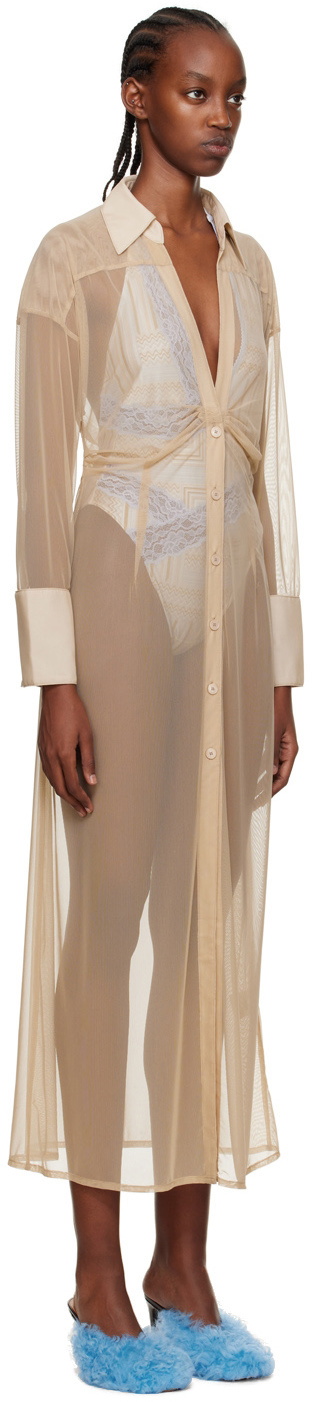 VAILLANT SSENSE Exclusive Tan Sheer Midi Dress VAILLANT