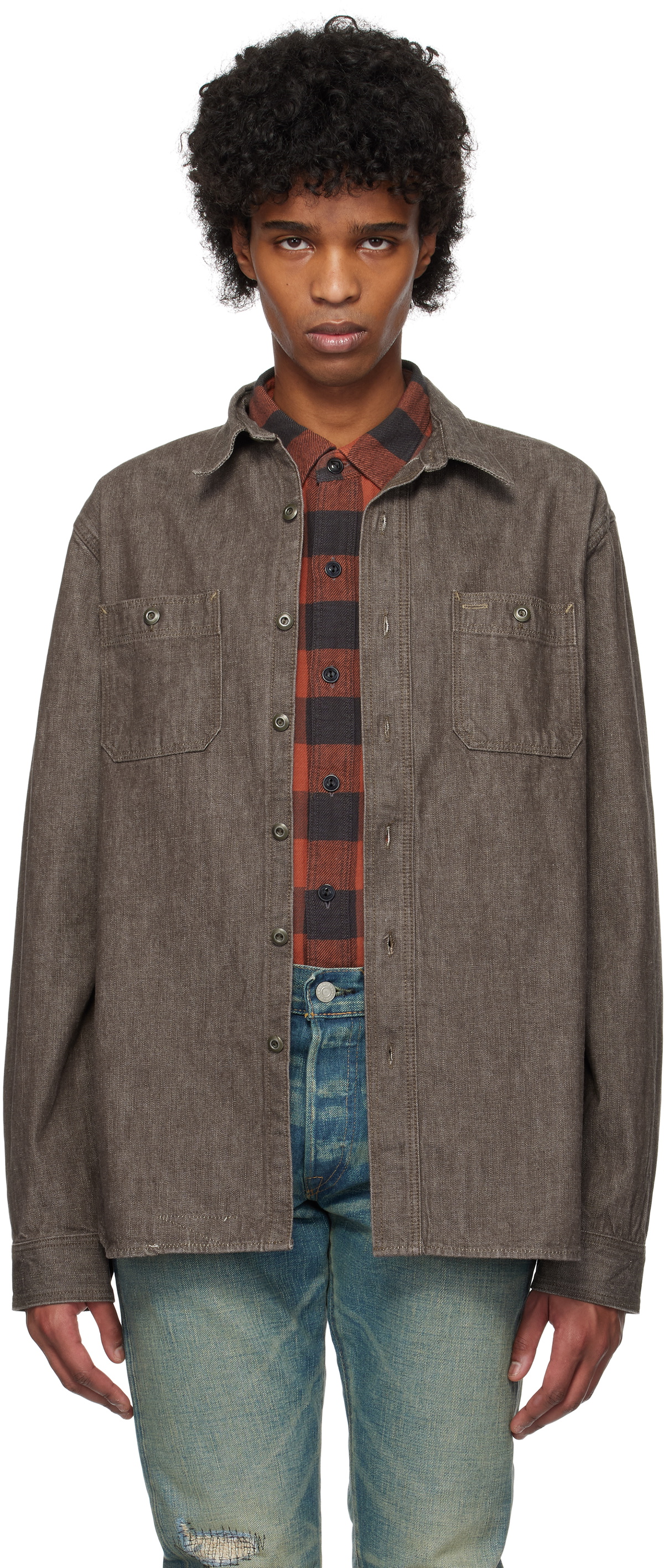 RRL Brown Work Denim Shirt RRL