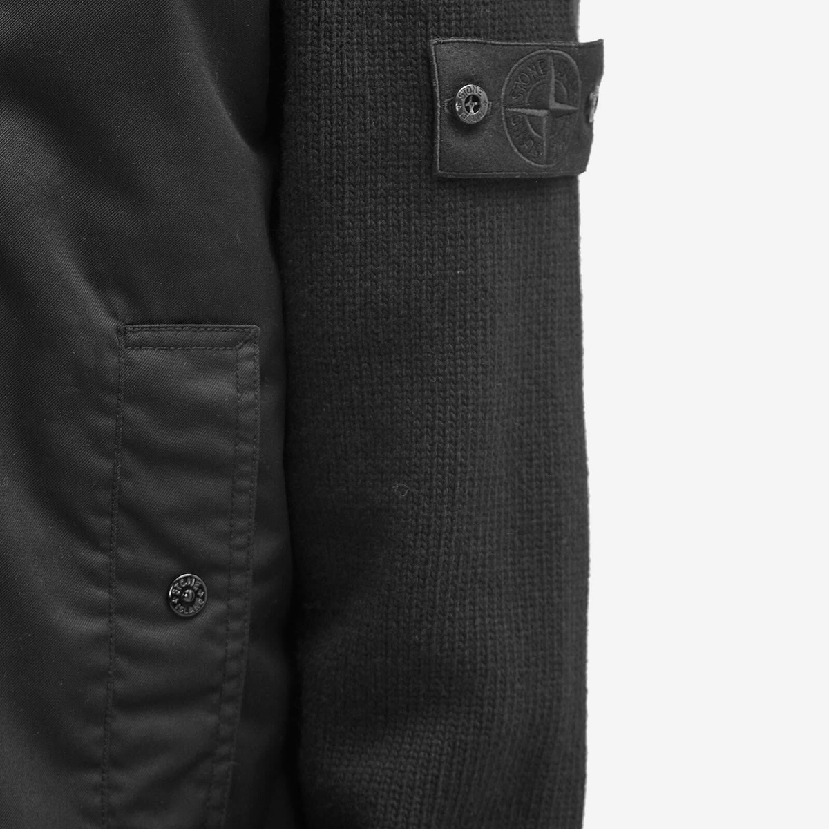 Stone Island Men's Ghost Twill Wool-TC Jacket in Black Stone Island