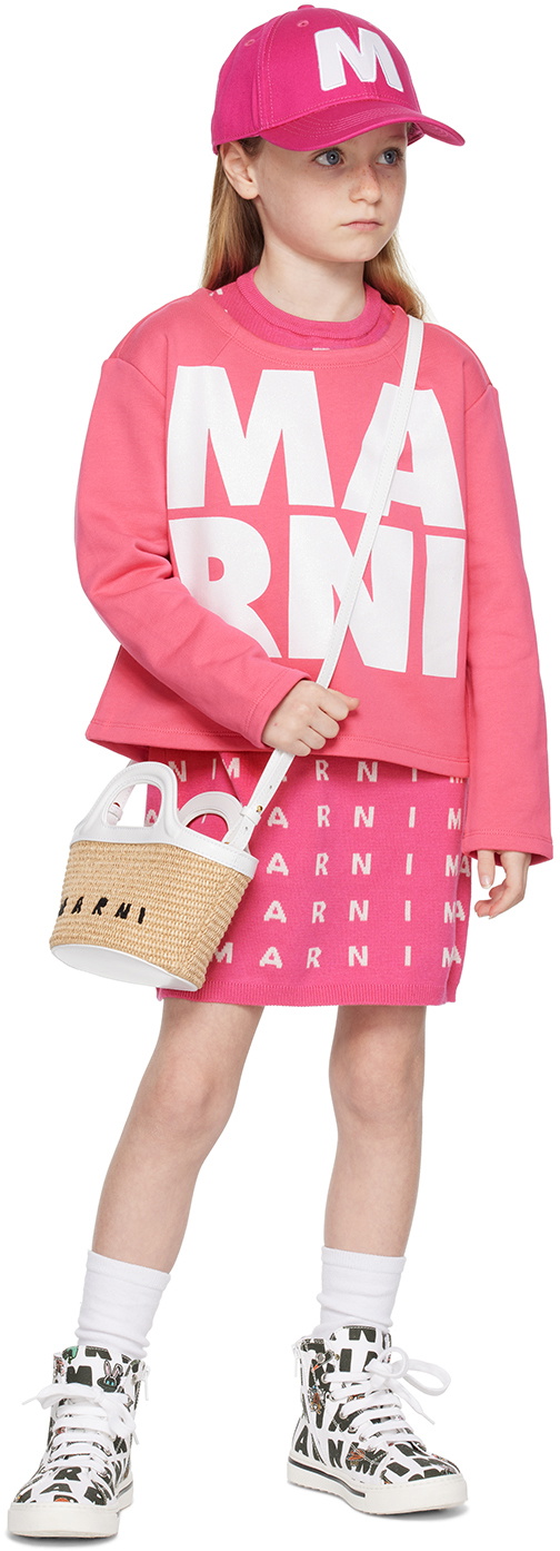Marni Kids Pink Jacquard Dress Marni