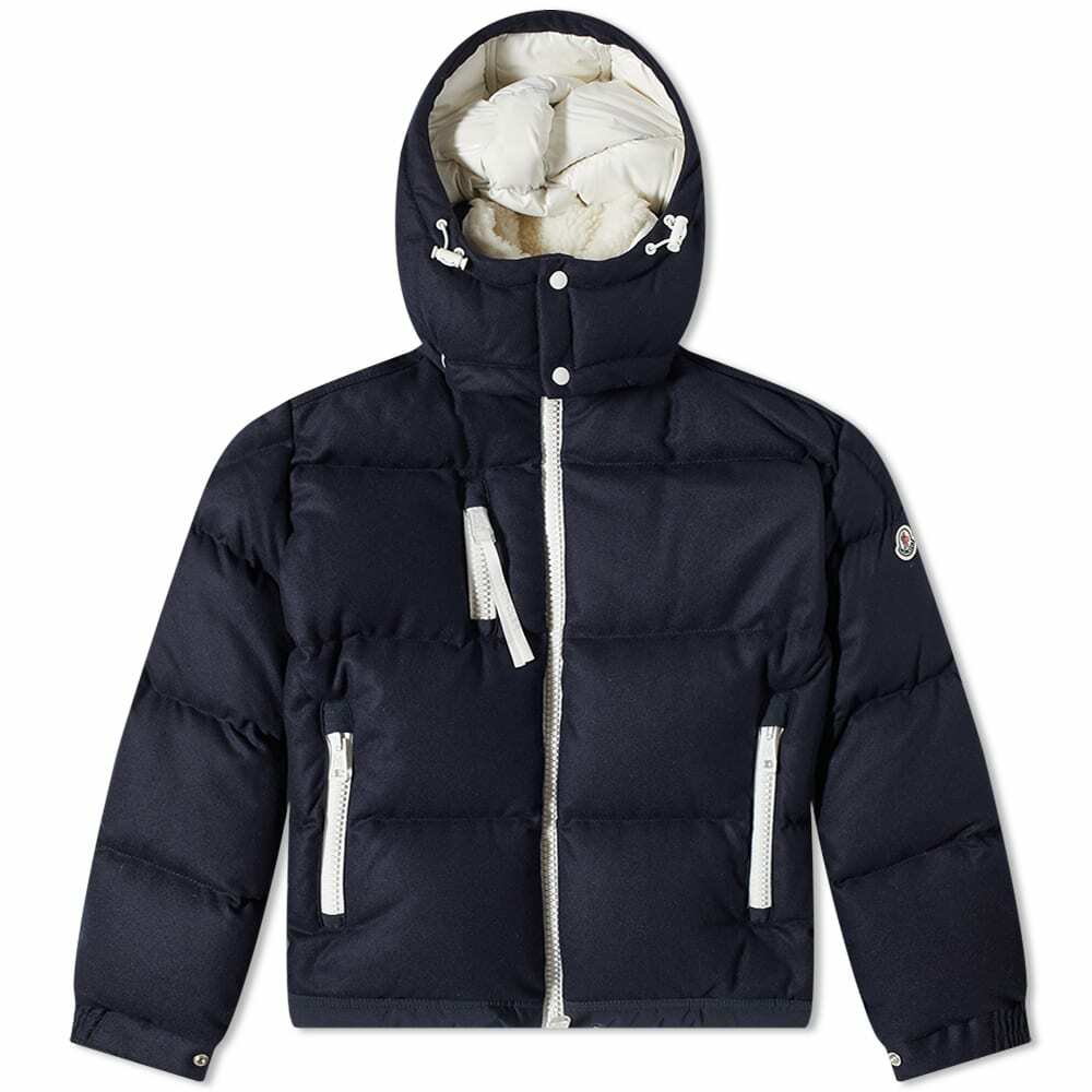 Moncler Men's Tarentaise Sherpa Lined Flannel Down Jacket in Navy Moncler