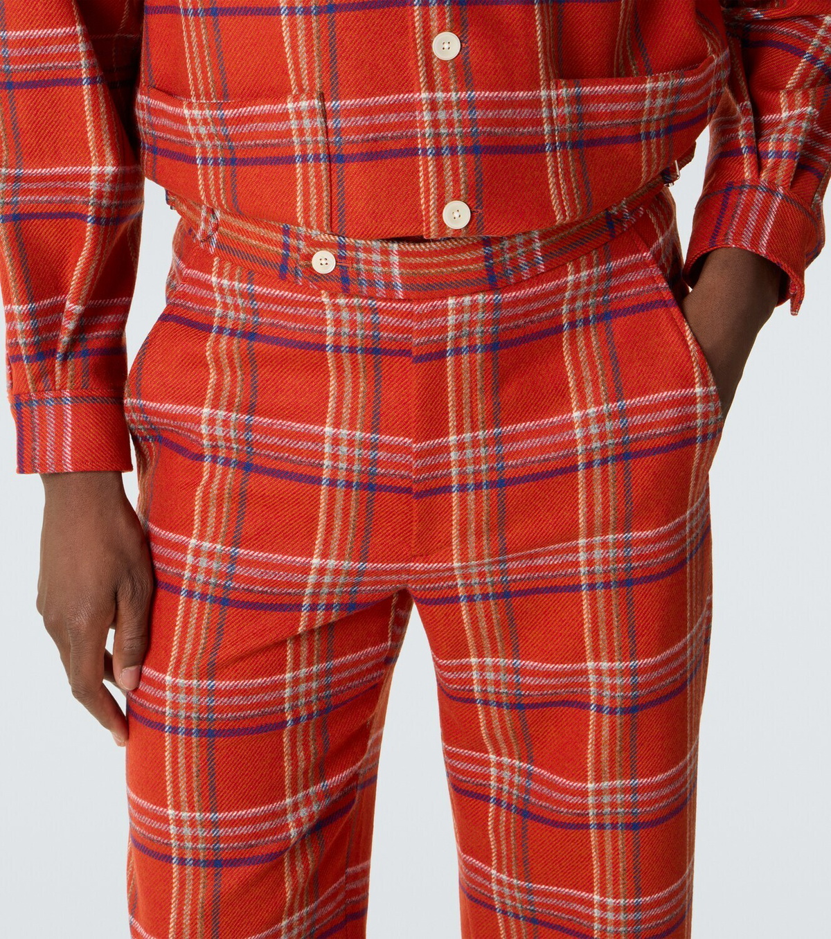 Bode Gable plaid wool flannel straight pants Bode