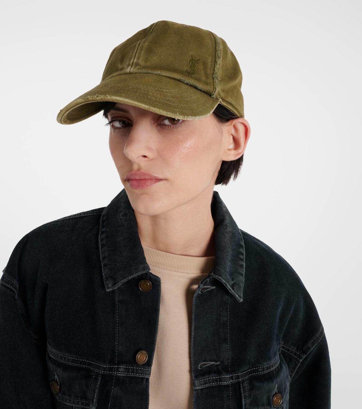 Saint Laurent Cassandre distressed baseball cap Saint Laurent