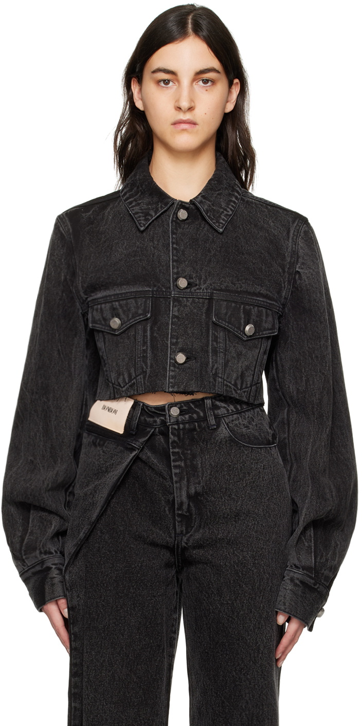 BONBOM Black Cropped Denim Jacket BONBOM