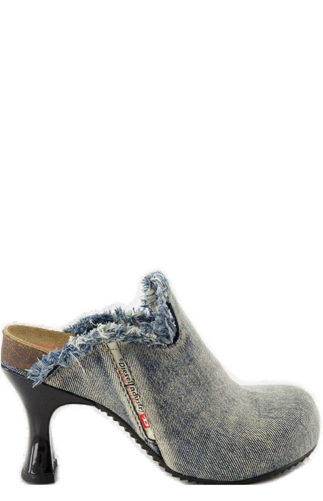 Diesel Frayed Denim Mules Diesel