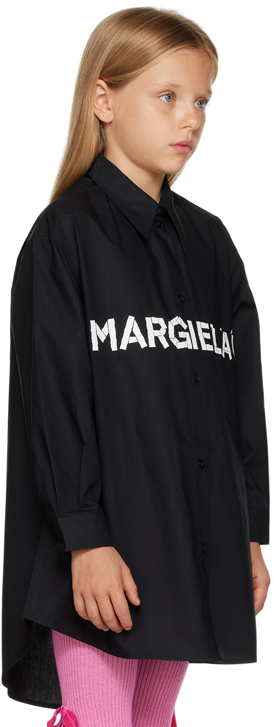 MM6 Maison Margiela Kids Black Printed Shirt MM6 Maison Margiela