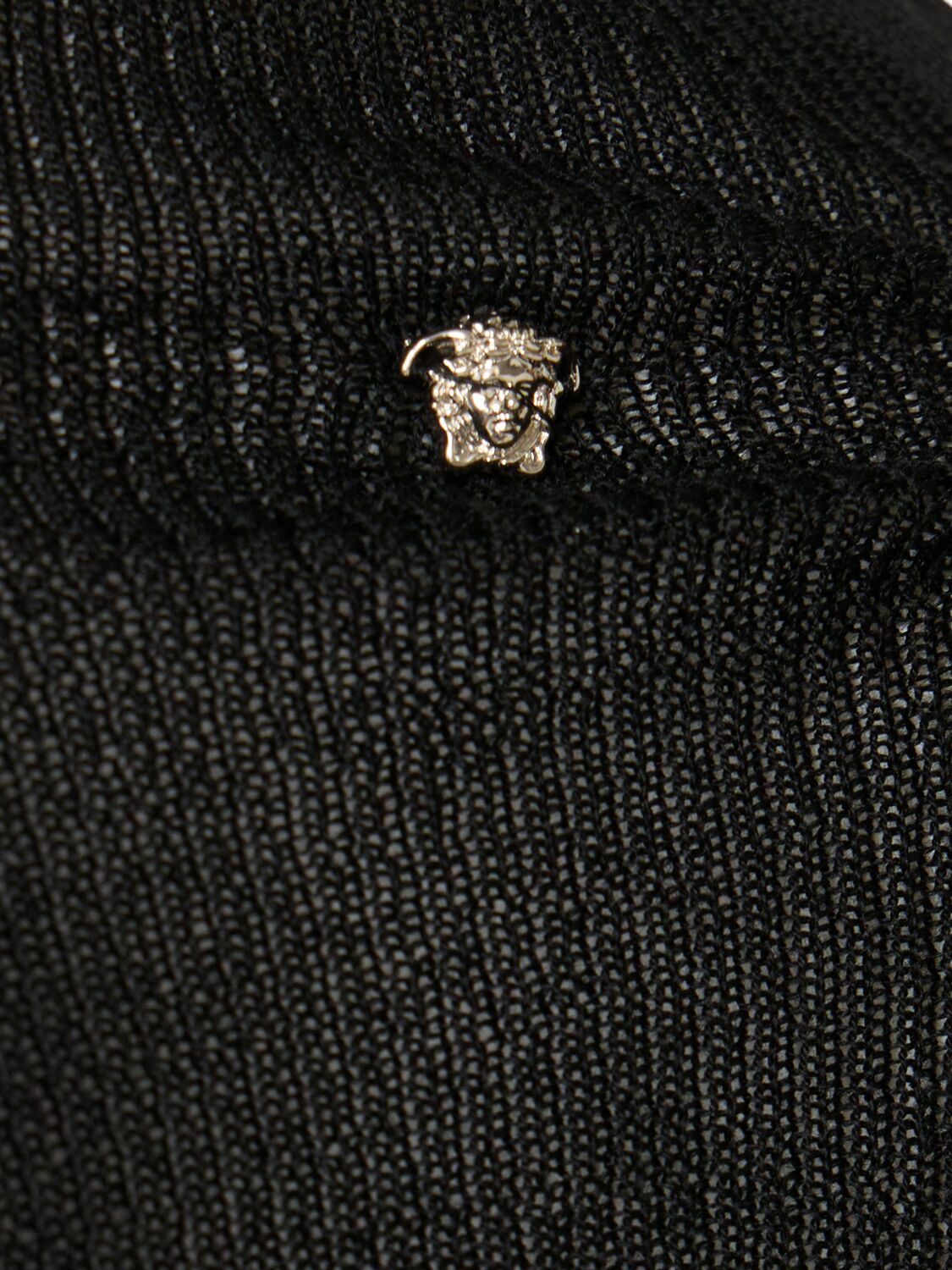 VERSACE Seamless Rib Knit Turtleneck Sweater Versace