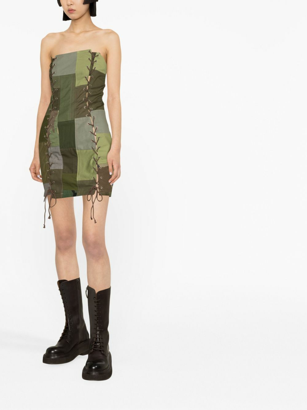 (di)vision Green Deconstructed Corsage Mini Dress (Di)vision