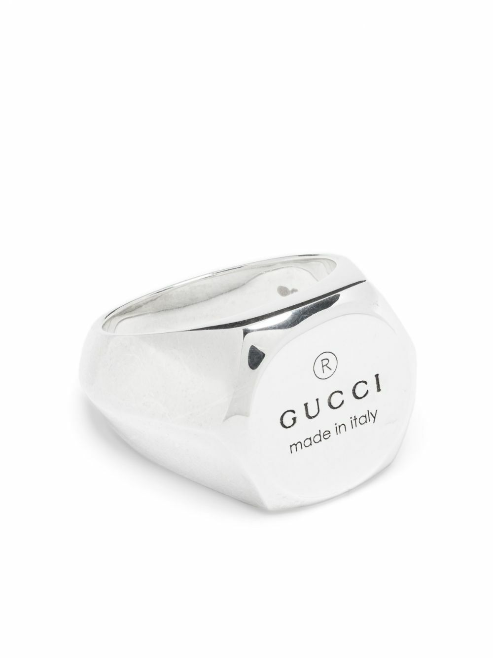 Gucci Sterling Silver Logo-Engraved Ring Gucci