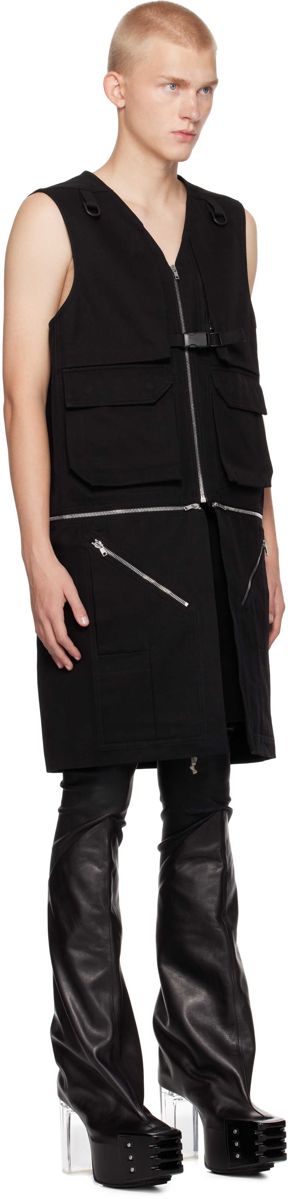 Rick Owens Black Porterville Utility Vest Rick Owens