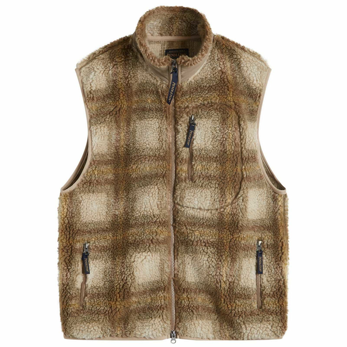 Pendleton Men's Stand Vest in Beige/Ivory Pendleton