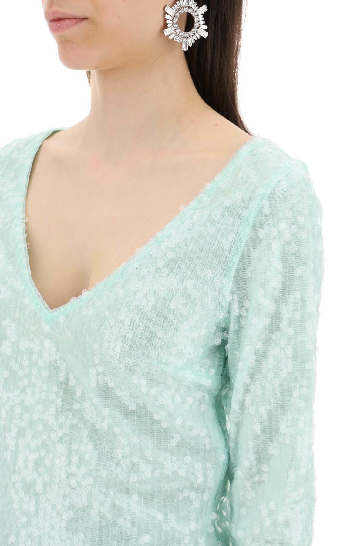 ROTATE sequin-covered crop top Green ROTATE Birger Christensen
