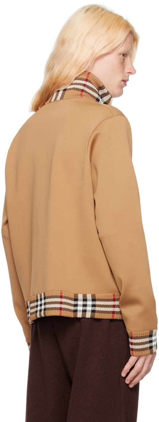 Burberry Tan Check Trim Track Jacket Burberry