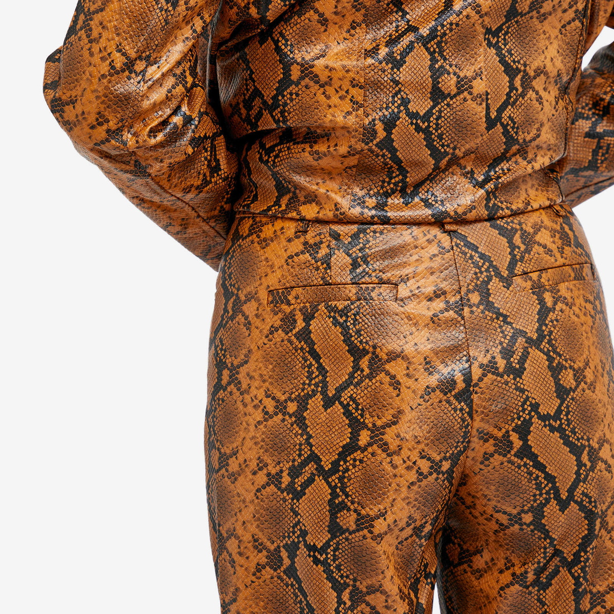 KITRI Women's Nova Snakeskin Vinyl Trousers in Caramel Snakeskin Print ...