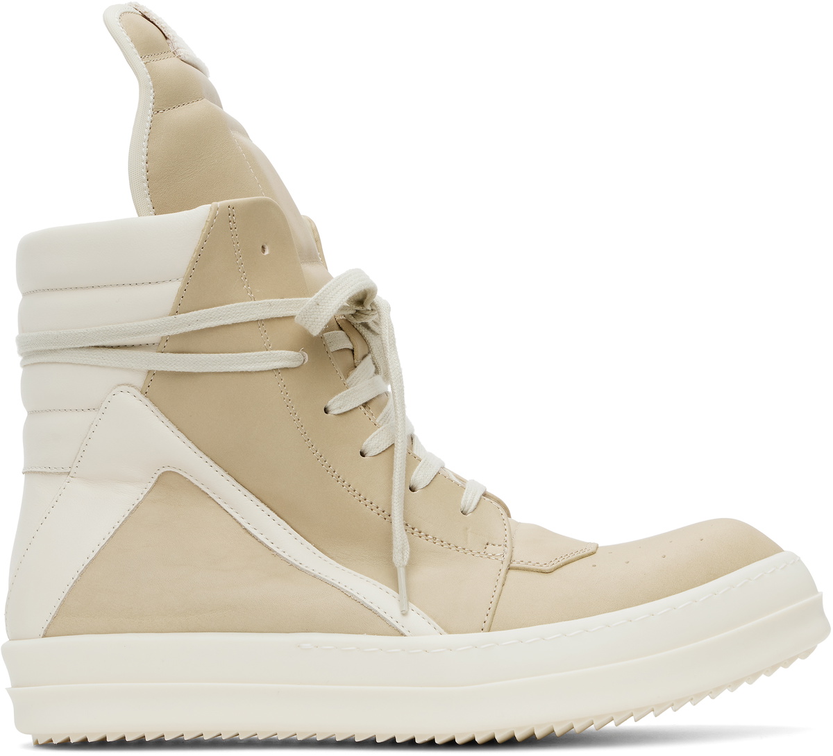 Rick Owens Beige Hollywood Geobasket Sneakers Rick Owens