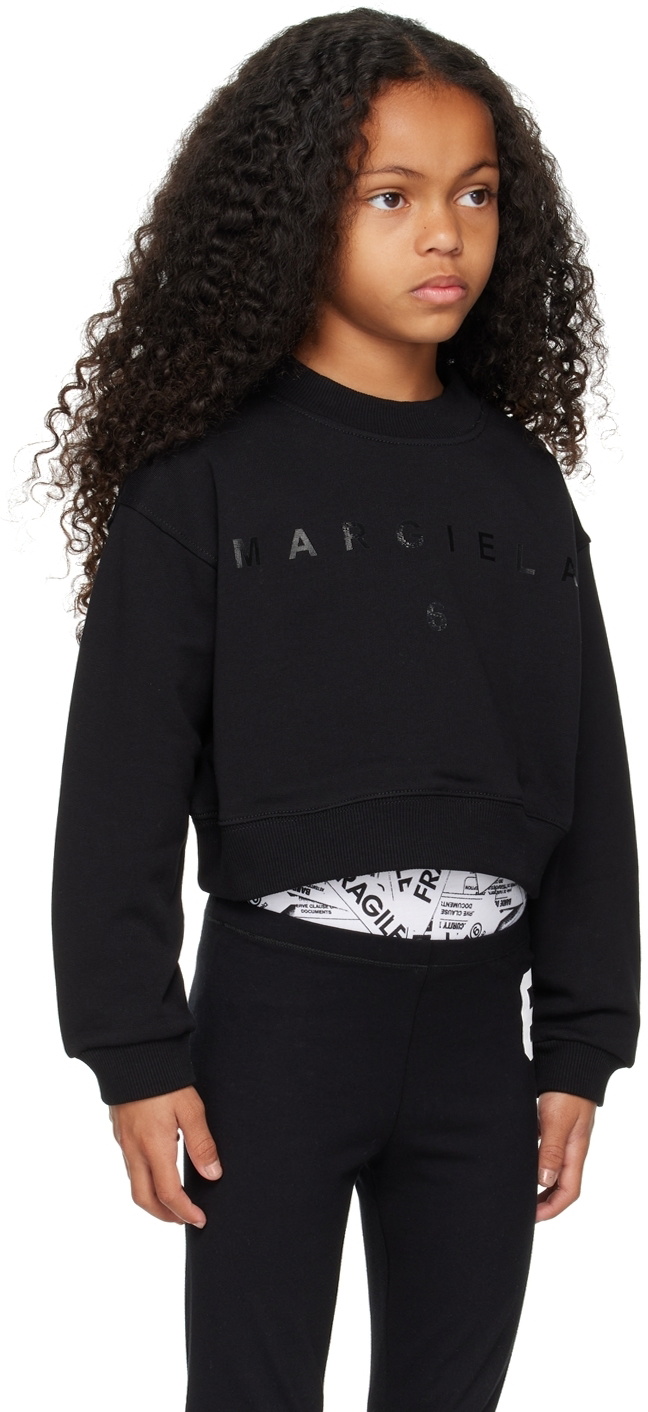 MM6 Maison Margiela Kids Black Logo Sweatshirt MM6 Maison Margiela
