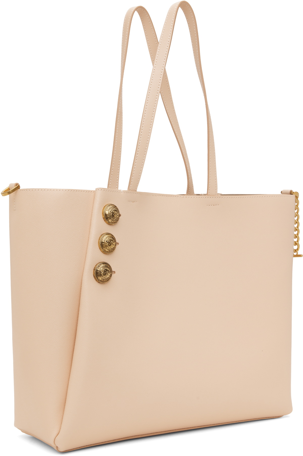 Balmain Pink Emblème Grained Calfskin Tote Balmain